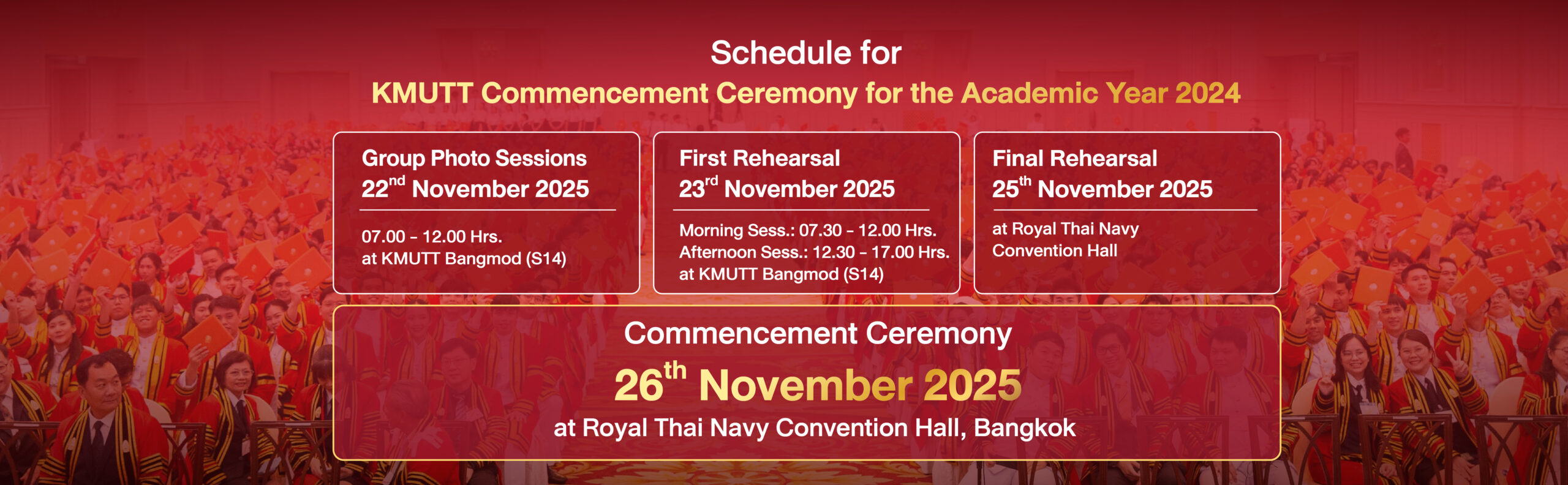 Schedule for KMUTT Commencement Ceremony for the Academic Year 2024 ...